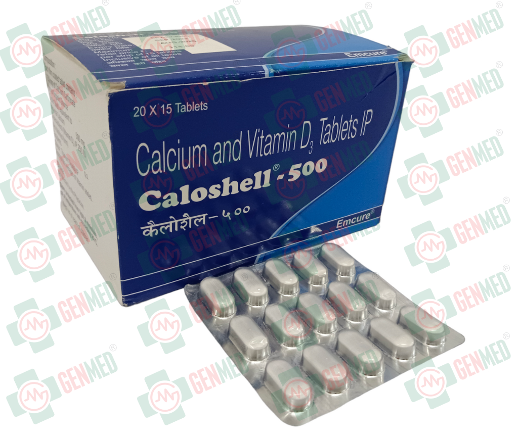 GenMed | Caloshell Tablet | Calcium & Vitamin D3 Supplement for Bone ...