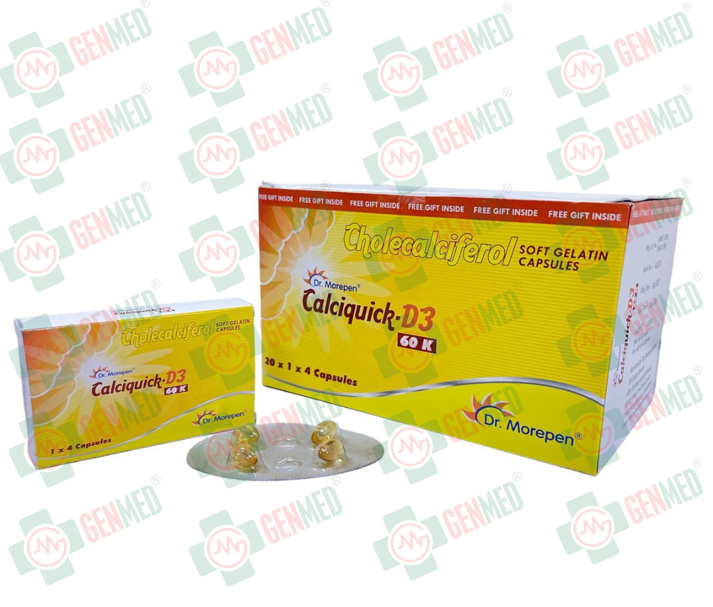 GenMed | Calciquick D3 60K Capsule | High-Strength Vitamin D3 for Bone ...